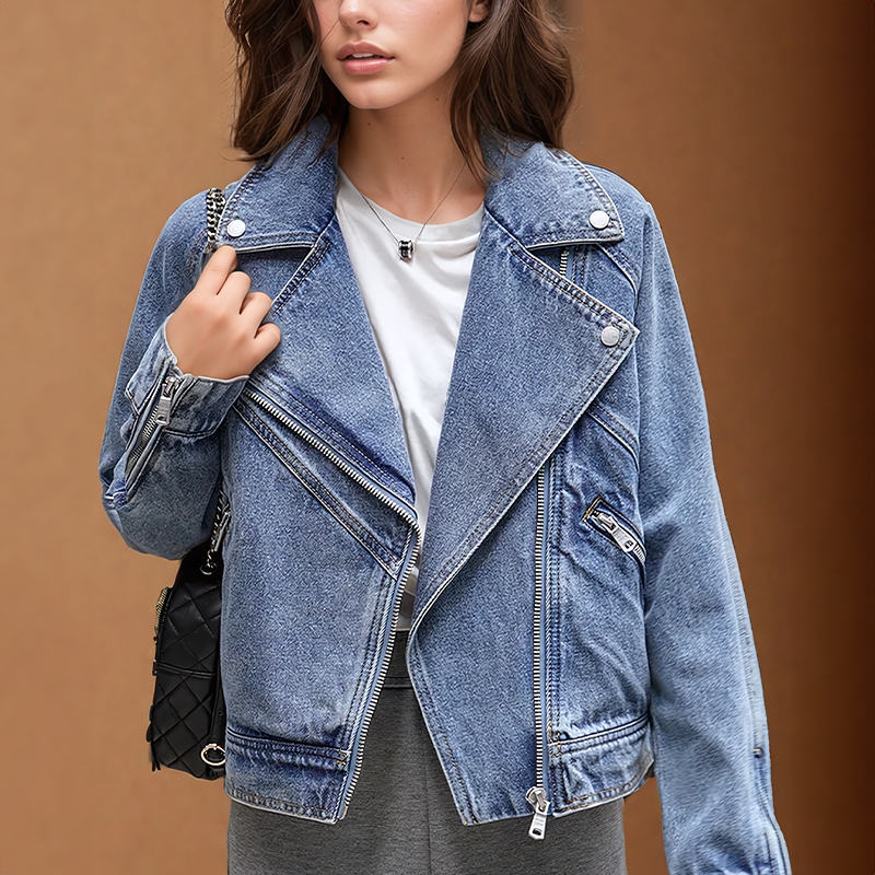 L'Adore - Casual Edgy Denim Jacket – Mello Luni